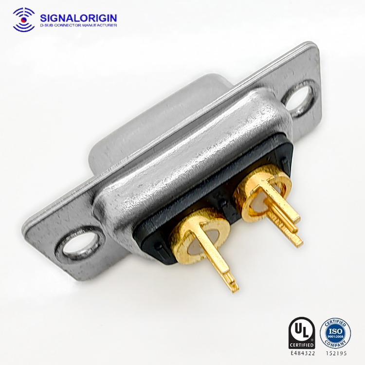 D-Sub 2V2 Female Coaxial RF Straight Connector, PCB Mount High ...