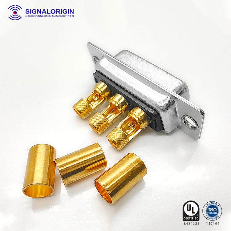 High-Frequency D-Sub 3V3 Female Coaxial RF Connector with Solder Cup ...