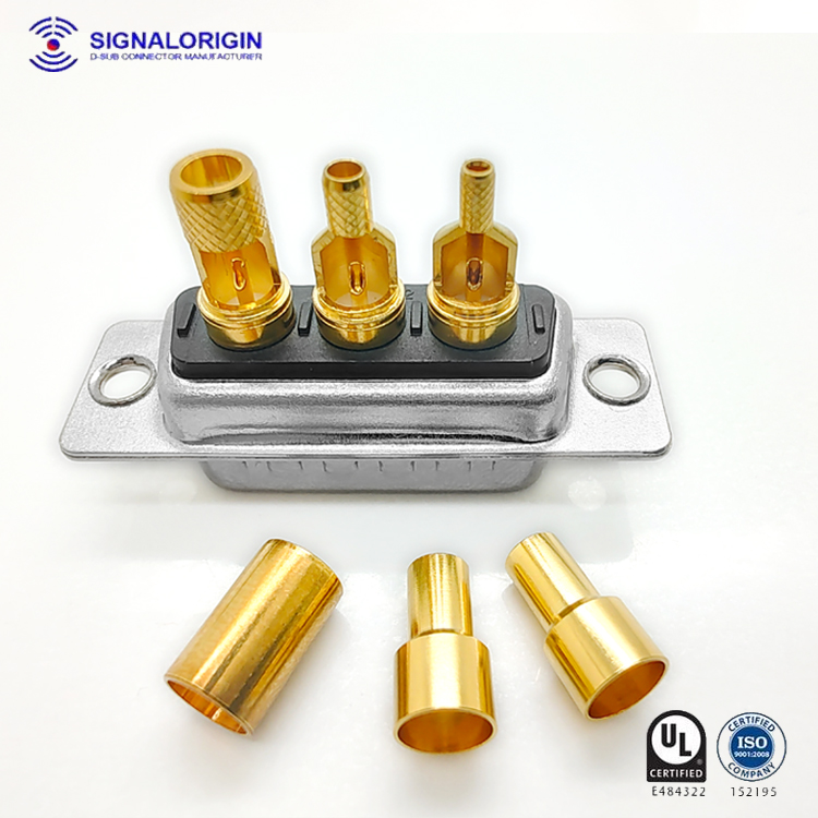 D-Sub 3V3 Male Coaxial RF Connector with Solder Cup for High-Frequency ...