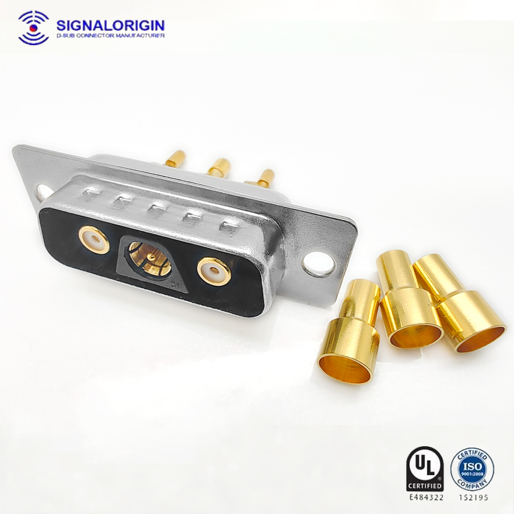 D-Sub 3V3 Male Coaxial RF Connector with Solder Cup for High-Frequency ...