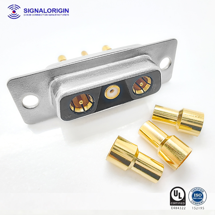 High-Frequency D-Sub 3V3 Female Coaxial RF Connector with Solder Cup ...