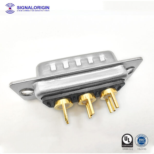 D-Sub 3V3 Male Coaxial RF Straight Connector – PCB Mount High-Frequency ...