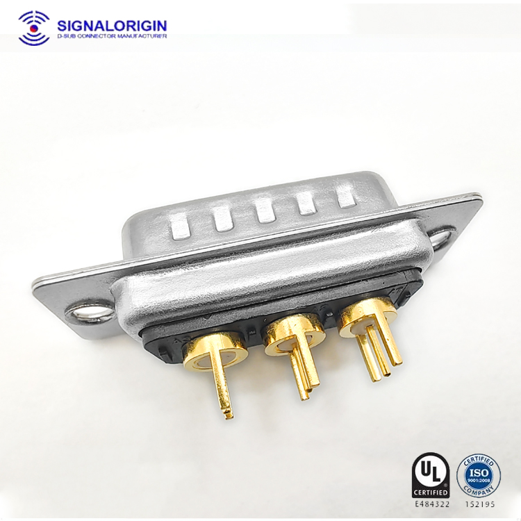 D-Sub 3V3 Male Coaxial RF Straight Connector – PCB Mount High-Frequency ...