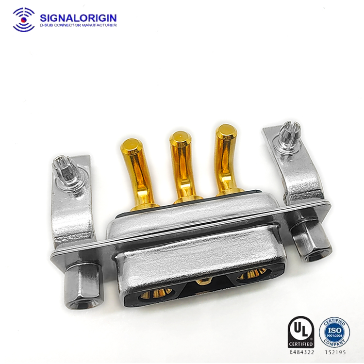 D-Sub 3V3 Female Right Angle PCB Mount Connector with Riveted Bracket ...