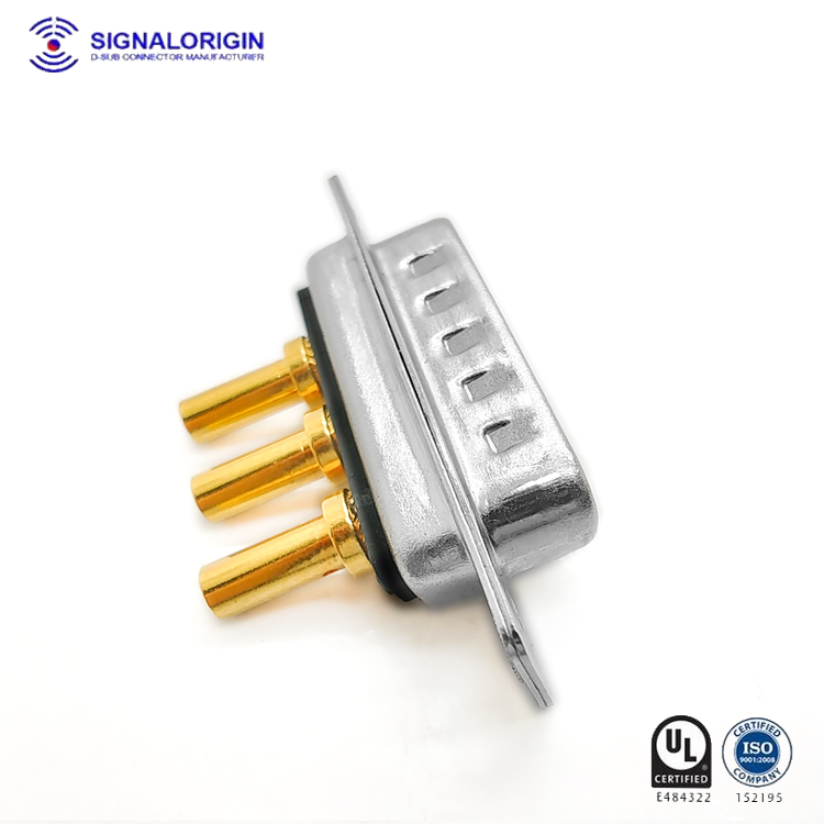 3W3 High-Current D-Sub Male Power Connector with Crimp Cup Contacts ...